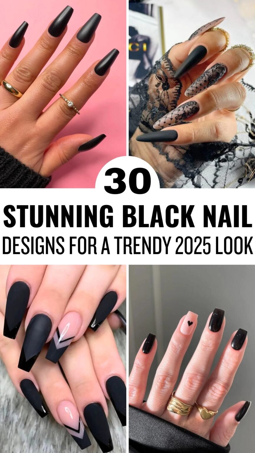 30 Black Nails Designs Ideas for 2025 – Fashion Trend Hacks