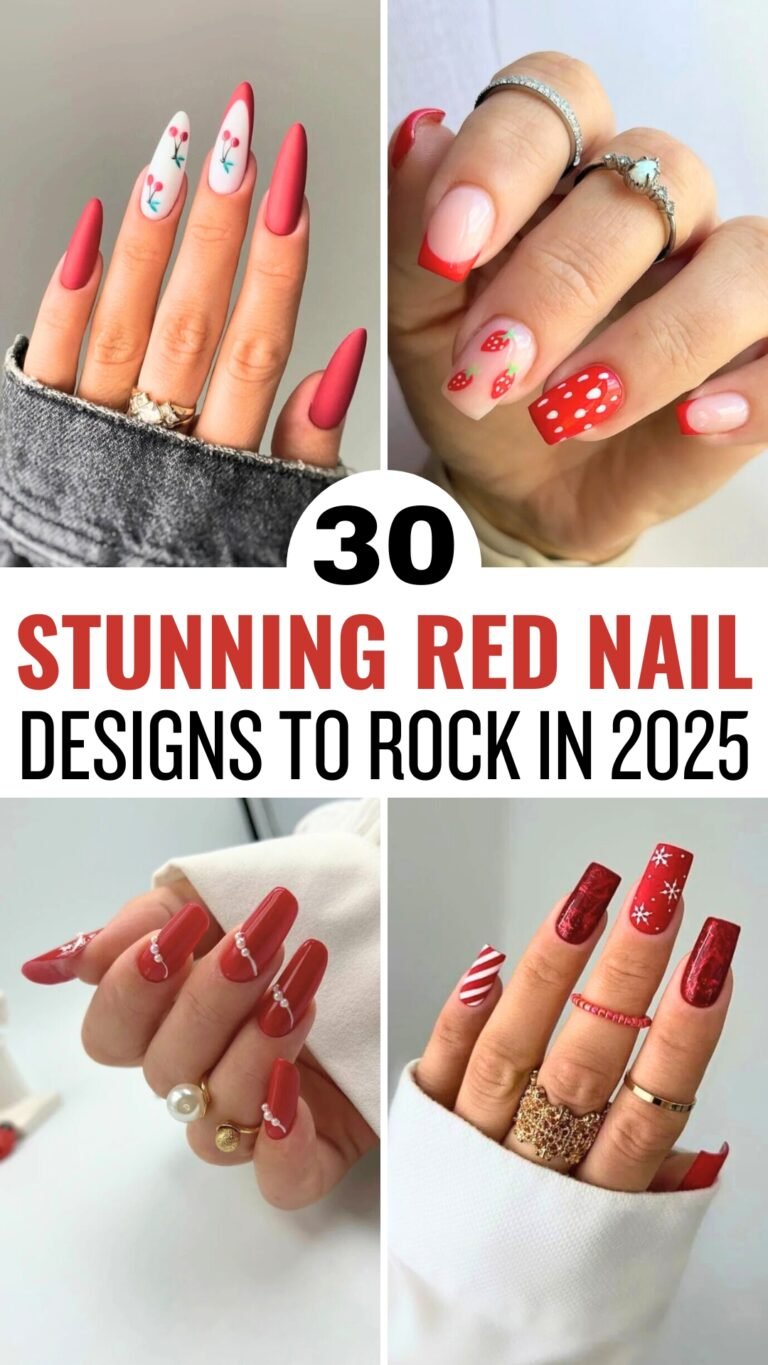 30 Red Nails Designs for 2025 – Fashion Trend Hacks