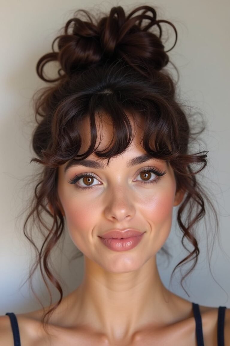 26 Elegant Bun with Bangs Hairstyle Ideas 2025 – Fashion Trend Hacks