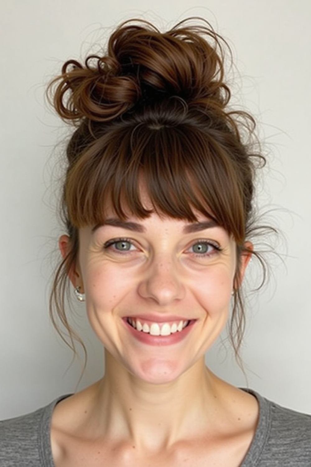 26 Elegant Bun with Bangs Hairstyle Ideas 2025 – Fashion Trend Hacks