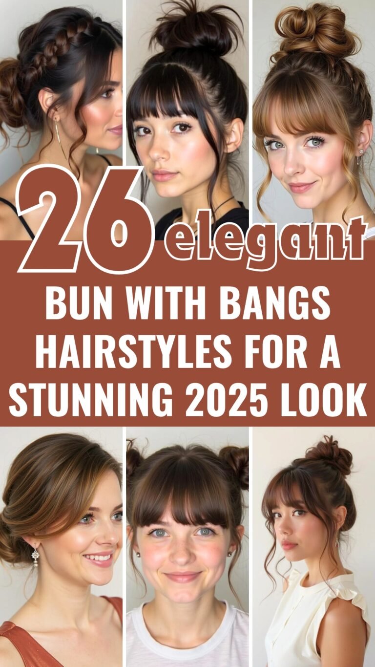 26 Elegant Bun with Bangs Hairstyle Ideas 2025 – Fashion Trend Hacks