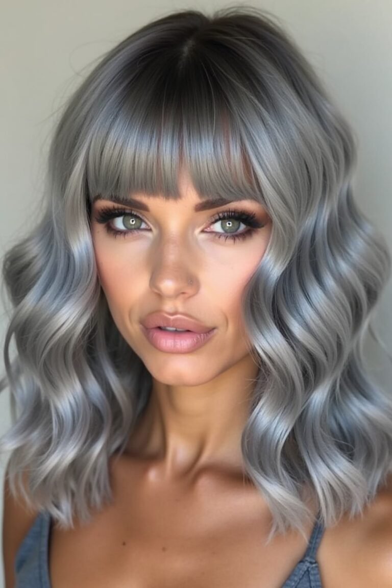 23 Grey Hairs with Bangs Hairstyle Ideas 2025 – Fashion Trend Hacks