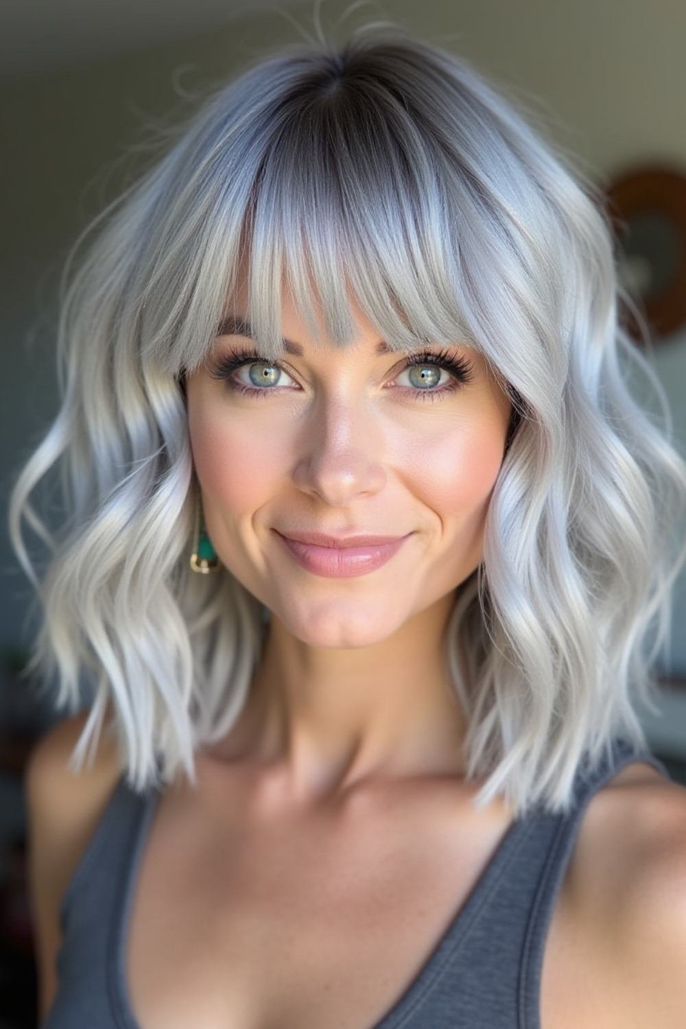 23 Grey Hairs with Bangs Hairstyle Ideas 2025 – Fashion Trend Hacks