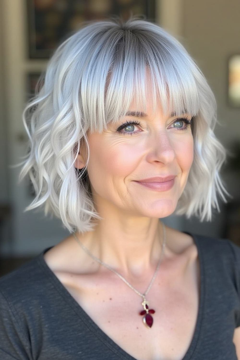 23 Grey Hairs with Bangs Hairstyle Ideas 2025 – Fashion Trend Hacks