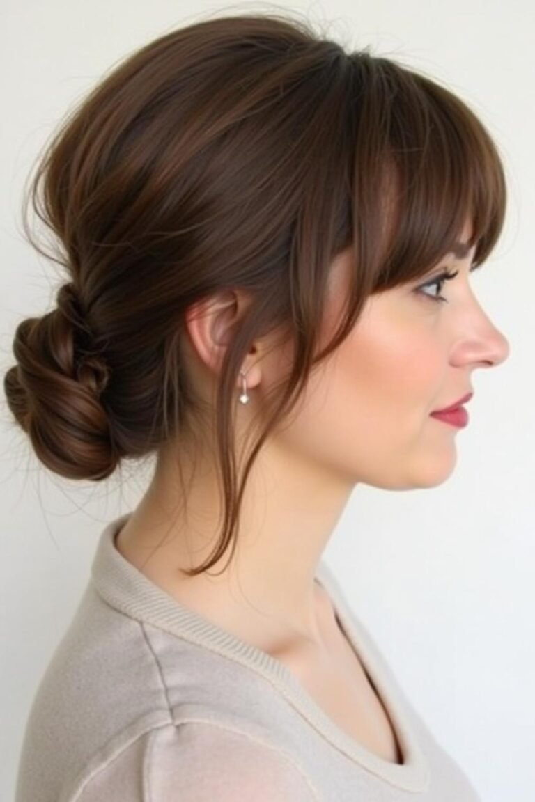 22 Stunning Updo Hairstyles with Bangs for 2025 – Fashion Trend Hacks