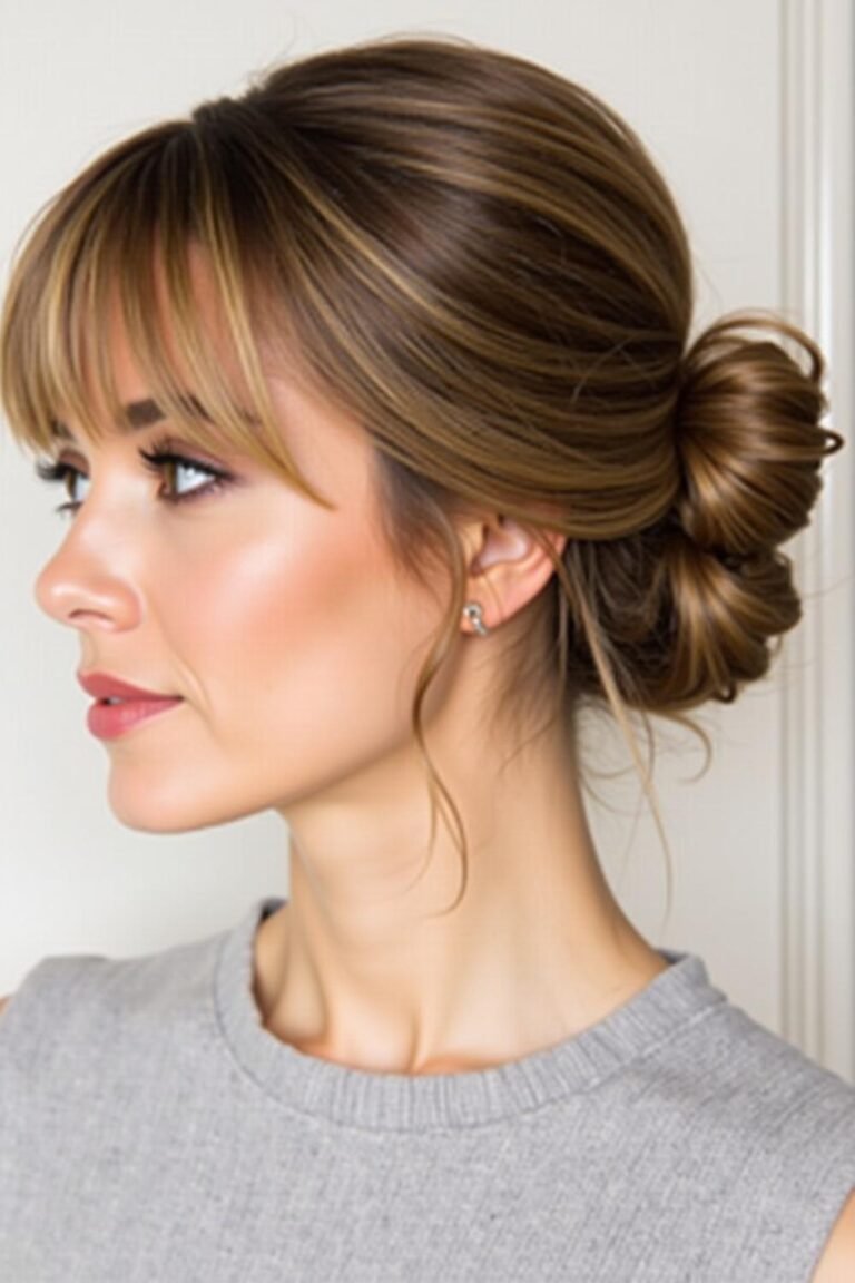 22 Stunning Updo Hairstyles with Bangs for 2025 – Fashion Trend Hacks